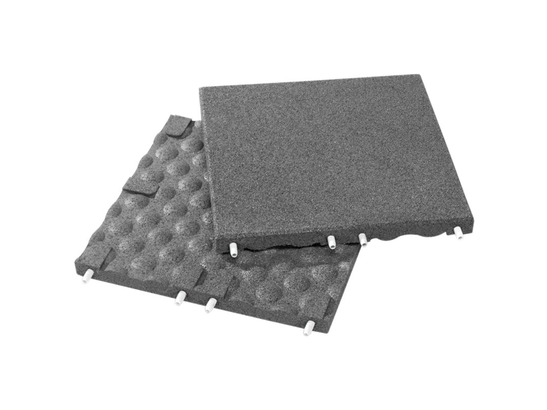 Grey 30mm RubberLok Play-Safe Tile (500mm x 500mm) - AllPanels